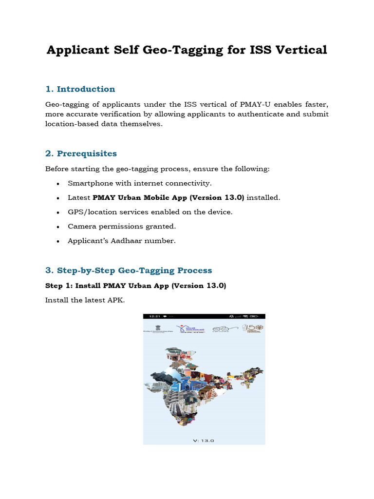 PMAY-U Applicant Geo-Tagging Guide | PDF