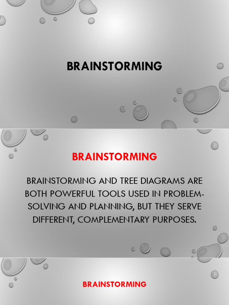 Brainstorming and Tree Diagrams Guide | PDF