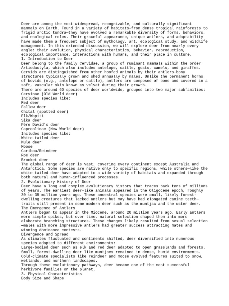 Introduction To Deers | PDF | Deer | White Tailed Deer