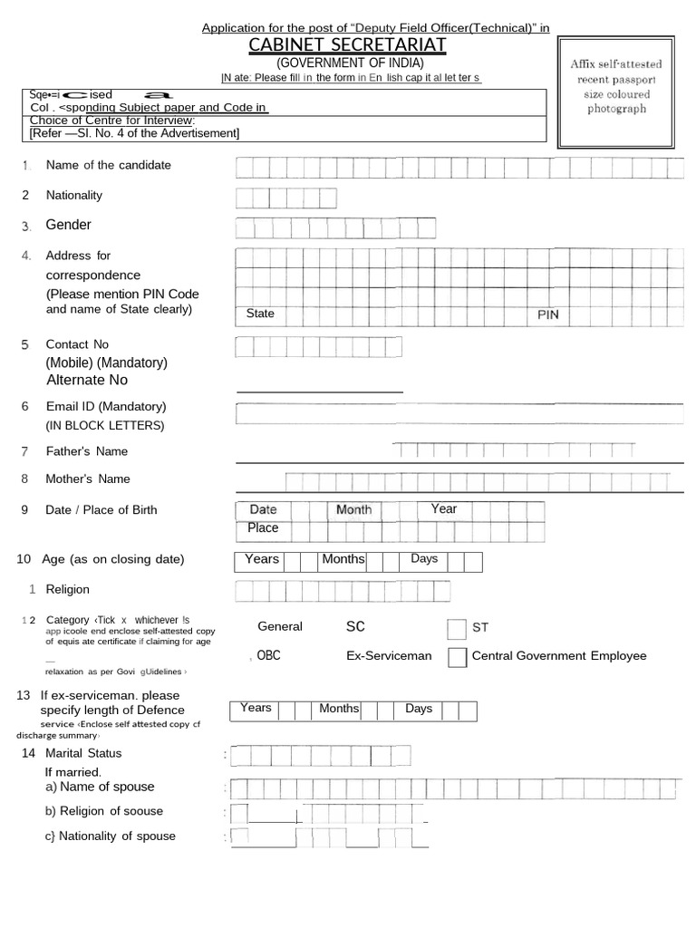 Cabinet Secretariat Deputy Field Officer Notification 2024 | PDF