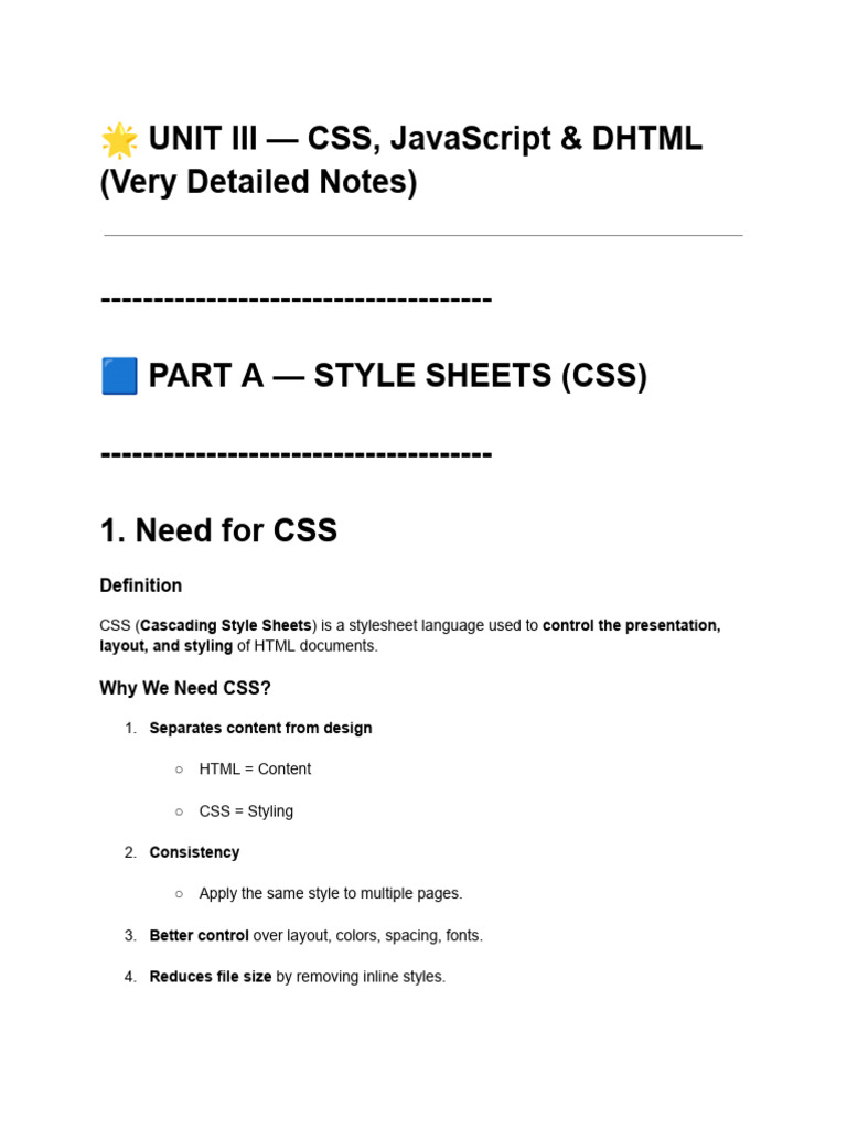 unit 3 | PDF | Dynamic Html | Web Development