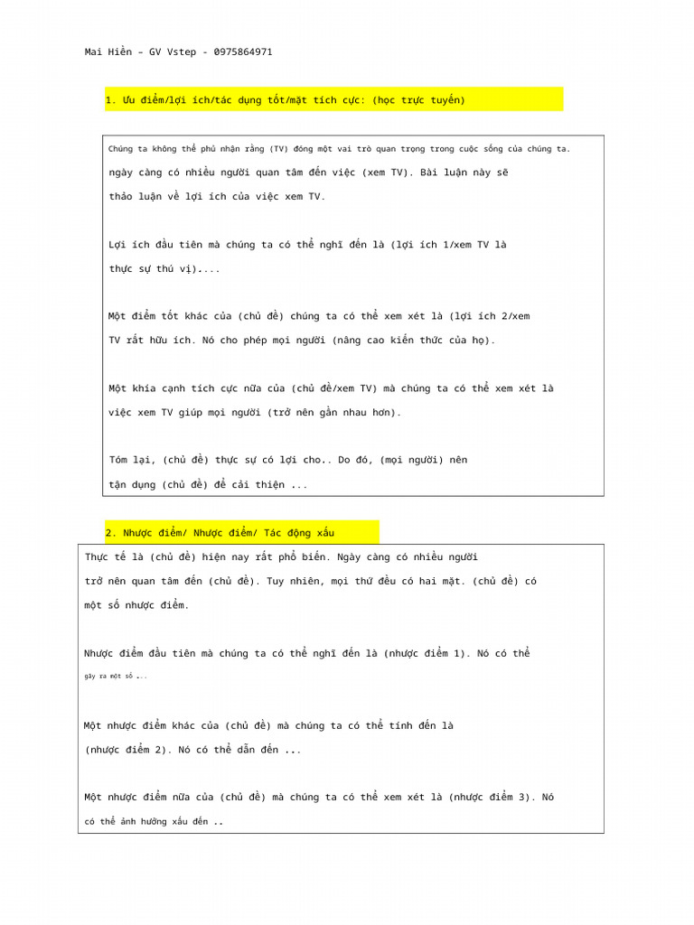 Essay Template - B1 | PDF