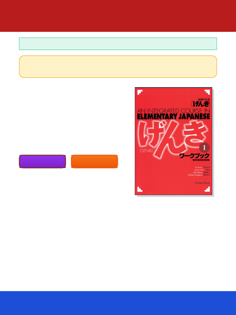 GENKI An Integrated Course in Elementary Japanese I Workbook 1st ...