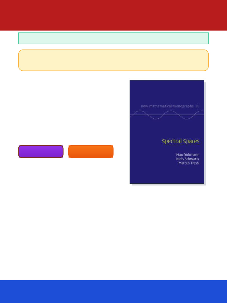 Spectral Spaces Max Dickmann Ebook No-Delay Access | PDF | Ring ...
