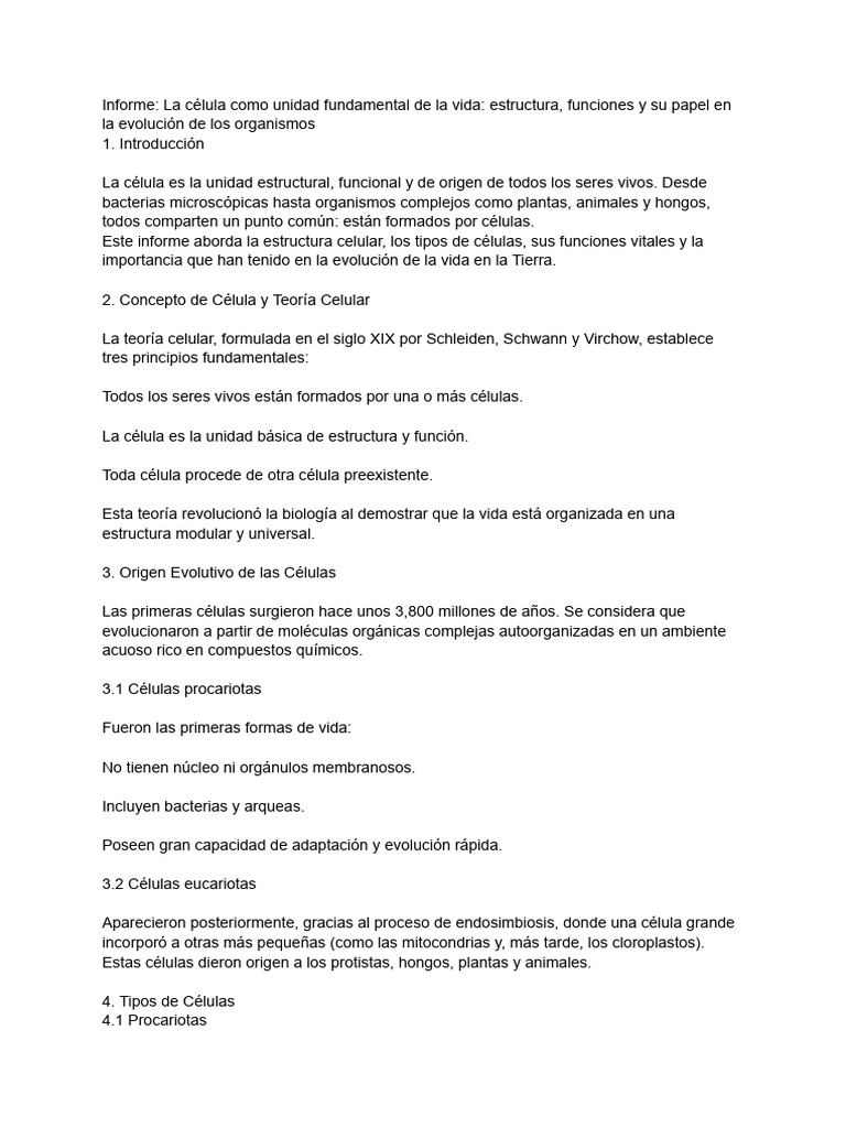 Estructura y Funciones de la Célula | PDF | Biología Celular) | Organismos