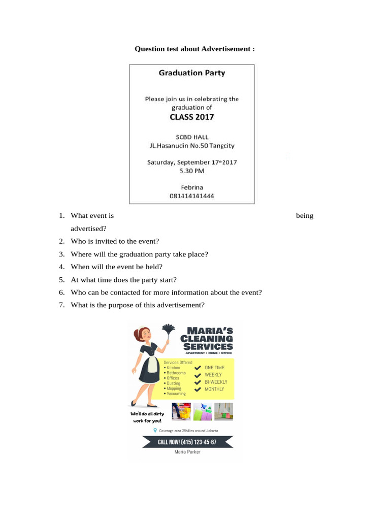 Question Test About Advertisement | PDF