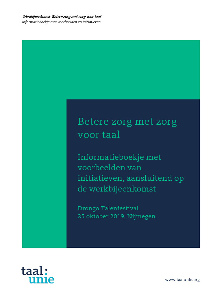 Betere Zorg Met Zorg Voor Taal (2) | PDF