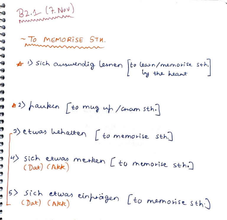 To Memorise Wörter Auf Deutsch | PDF