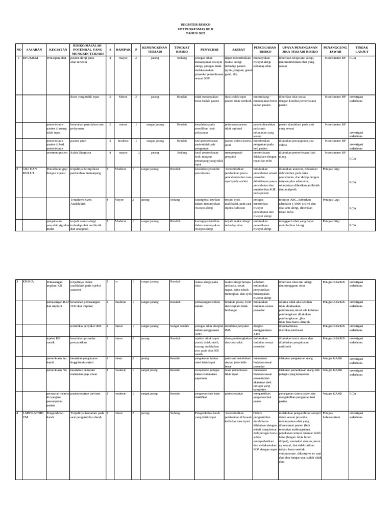 5.2.1.b. REGISTER RISIKO 2025 | PDF
