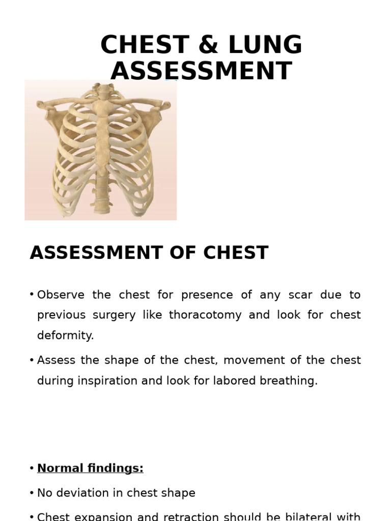 Chest and Lung Assessment Guide | PDF | Lung | Thorax