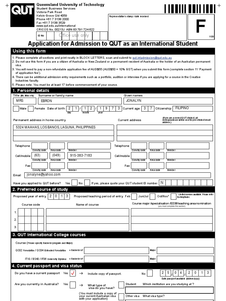 Qut | PDF | University And College Admission | Academic Degree