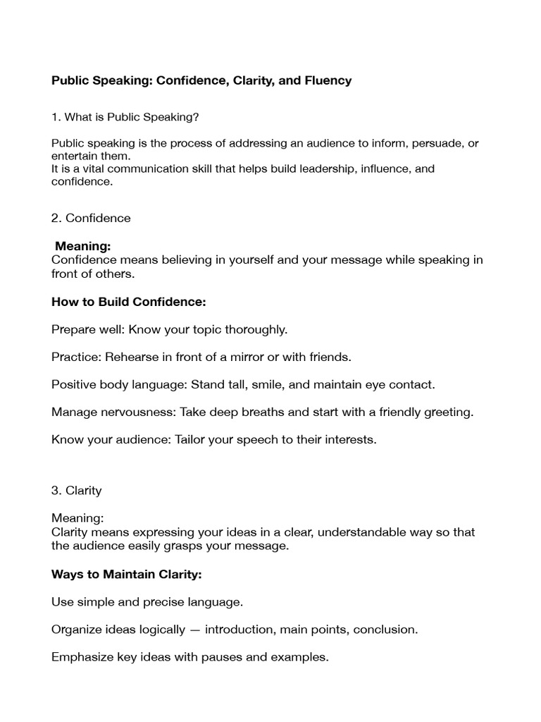 Public Speaking - Unit 4 | PDF