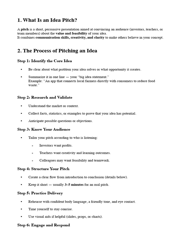 How to Effectively Pitch an Idea | PDF | Body Language | Communication