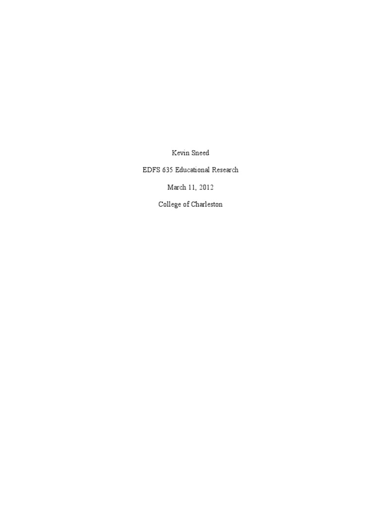 Kevin Sneed Article Critique | PDF | Socioeconomic Status | Educational ...