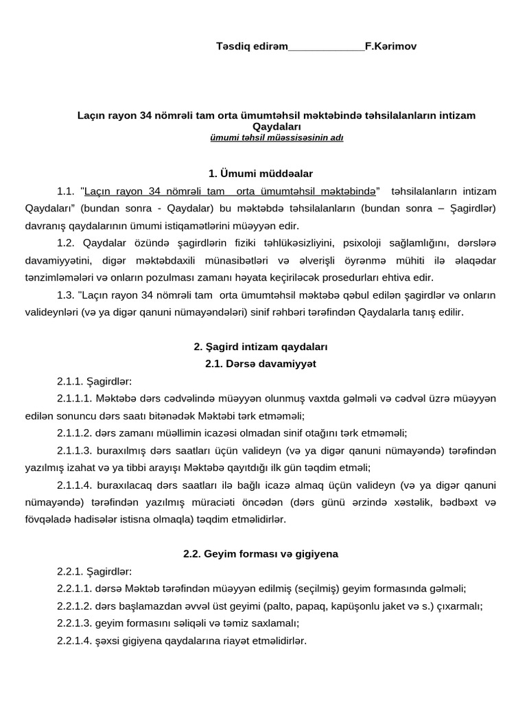 İntizam Qaydaları | PDF