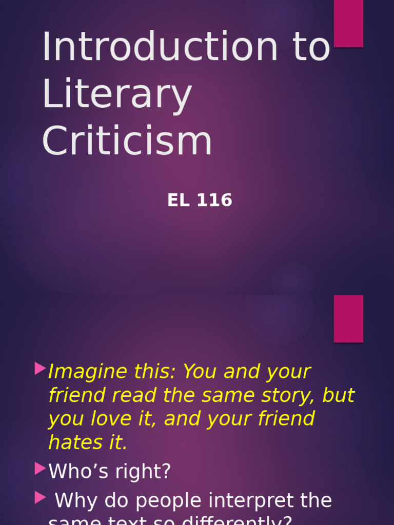 Introduction To Literary Criticism | PDF | Literary Criticism | Cognition