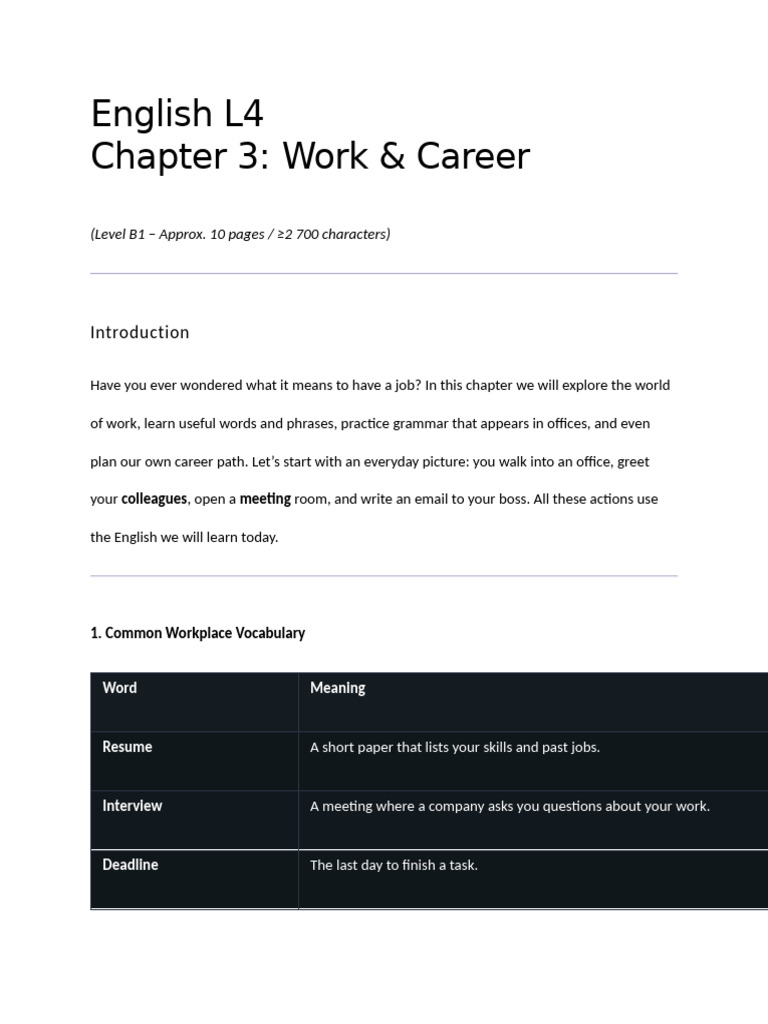 Eng L4 - Chapter 3 | PDF | English Language | Verb