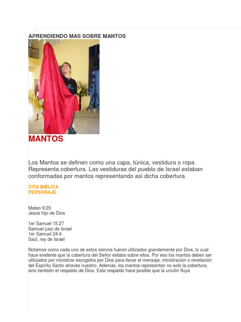 Significado y Tipos de Mantos Espirituales | PDF | espíritu Santo | Jesús