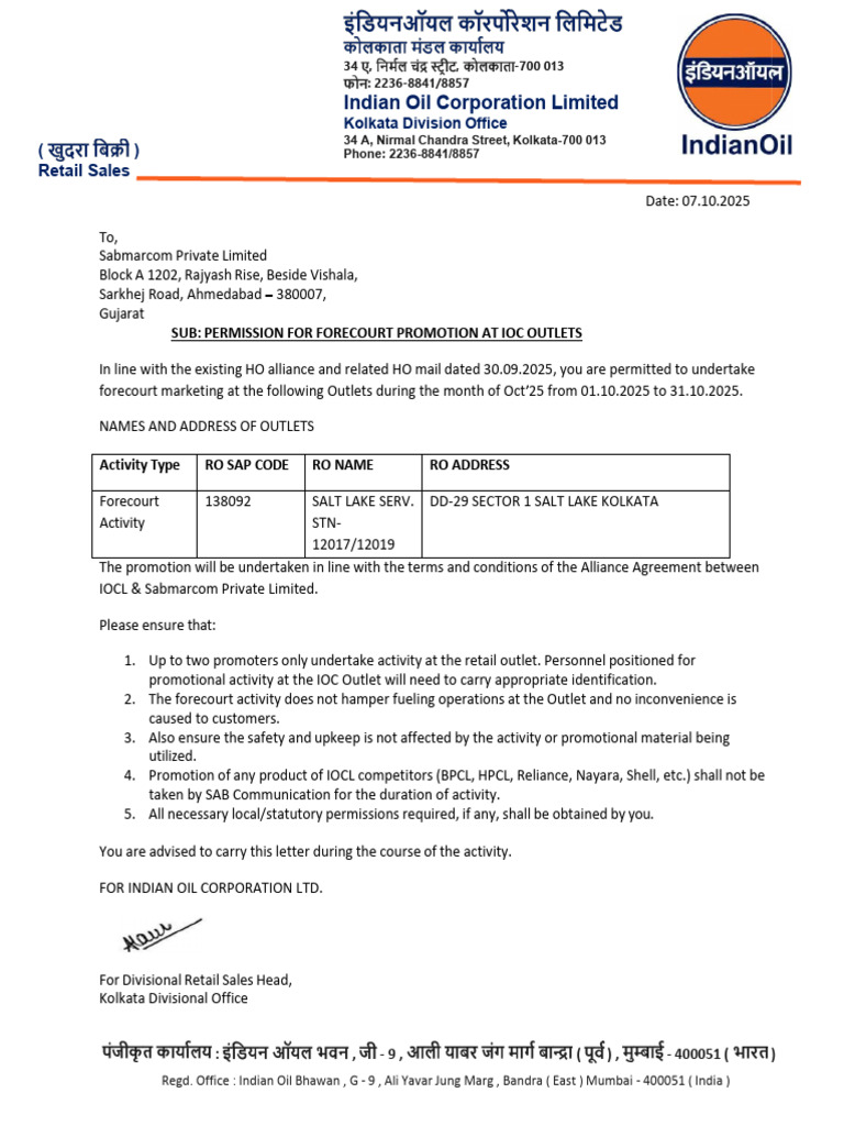 Forecourt Promotion Approval for IOC Outlets | PDF | Natural Gas ...