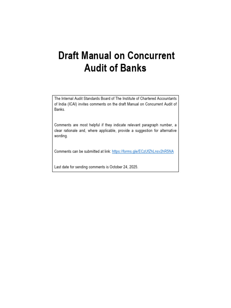 Draft-Manual-on-Concurrent-Audit-of-BAnks-Exposure | PDF | Cheque | Banks