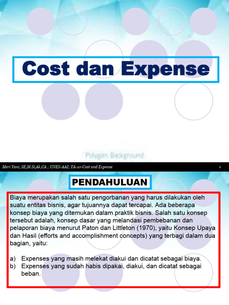 TA 10 Cost Dan Expense | PDF