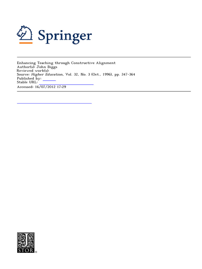 Constructive Alignment in Education | PDF | Constructivism (Philosophy ...