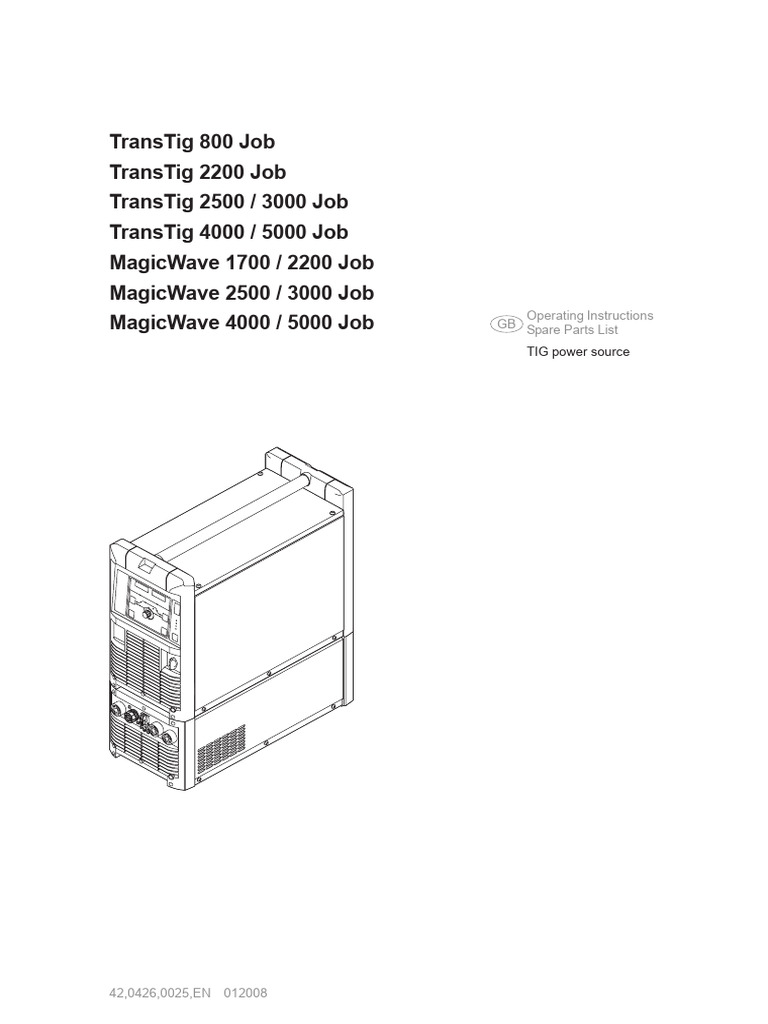 Fronius TIG Power Source Manual | PDF | Welding | Construction