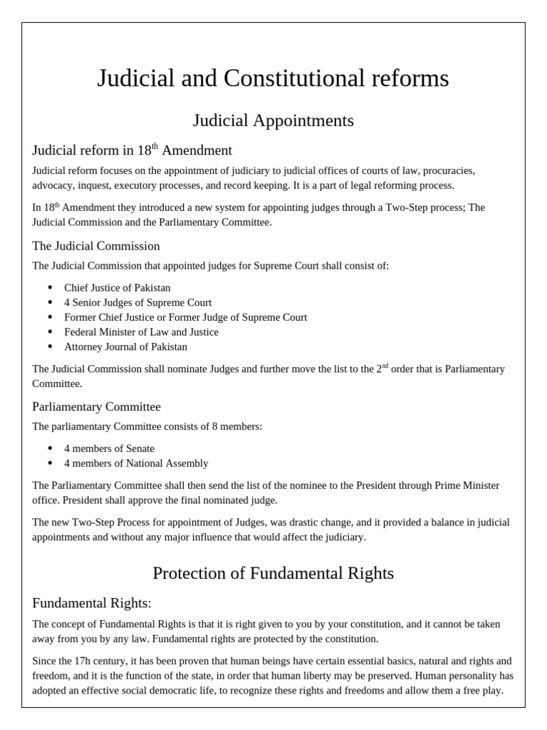 Judicial Reforms | PDF | Supreme Court Of The United States | Judiciaries