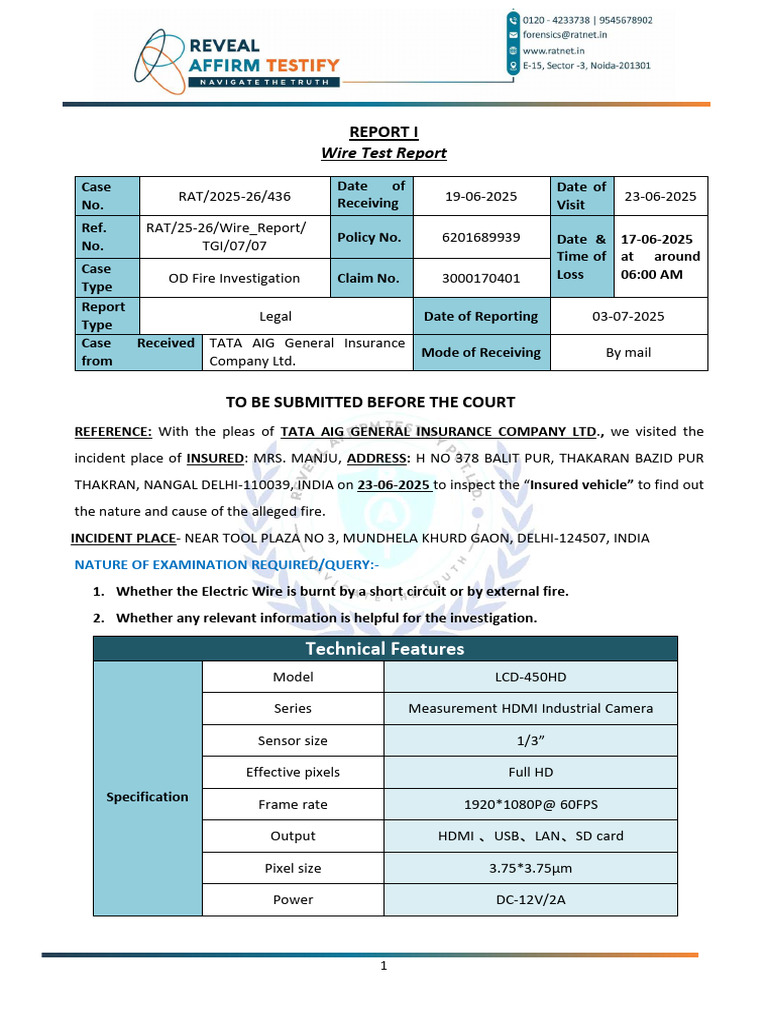 436 1. Wire Report Manju Signed | PDF | Area | Circle