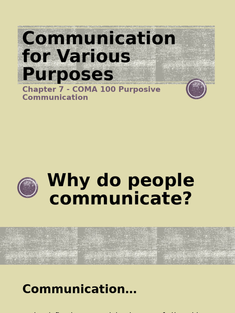 Chapter 7 Lesson 1 Communication For Various Purposes | PDF | Rhetoric ...