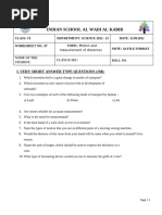 Measurement Concepts for Class V Students | PDF | Length | Measurement