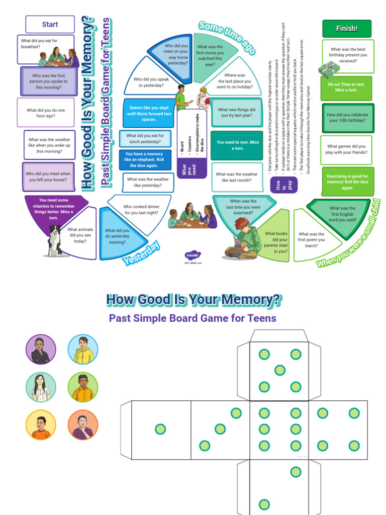 Past Simple Memory Game for Teens | PDF
