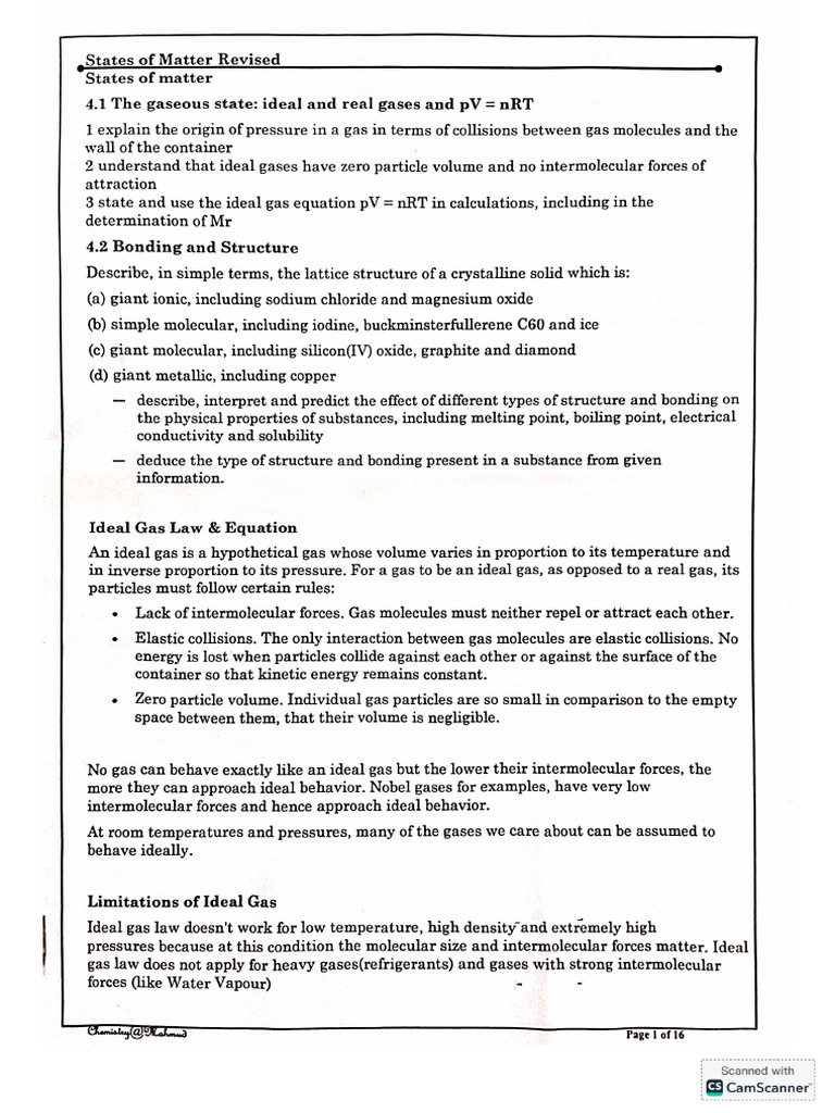 States of Matter Notes (1) | PDF