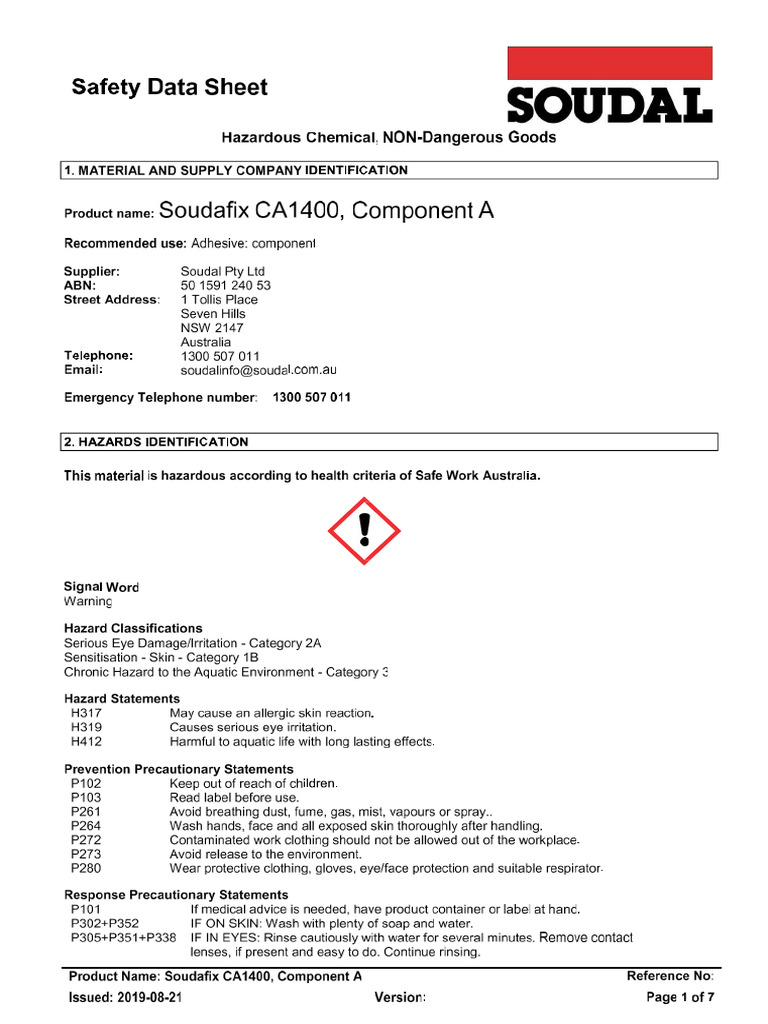 Msds Soudal Removed | PDF