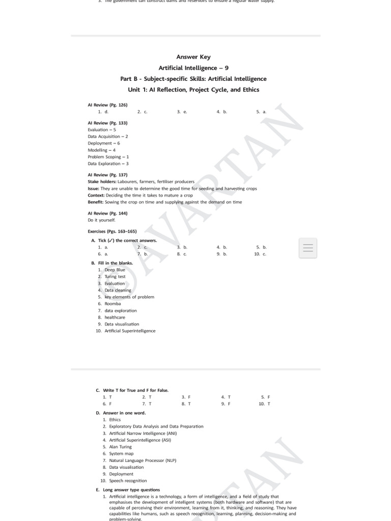 CH 1-2 Part B Answer Key | PDF