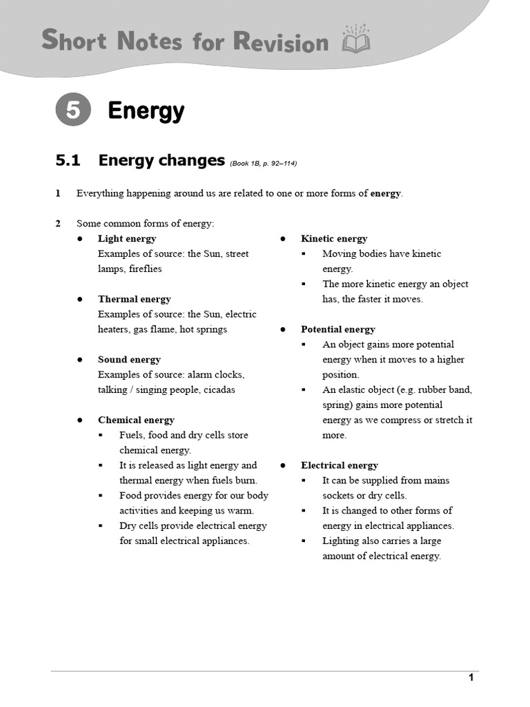 Short Revision Notes - I.S Ch.5 | PDF | Nuclear Power | Energy Development