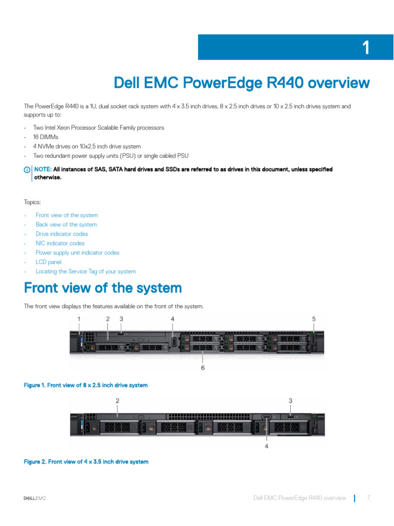 DELL EMC PowerEdge R440 Overview (1) | PDF | Usb | Computer Architecture