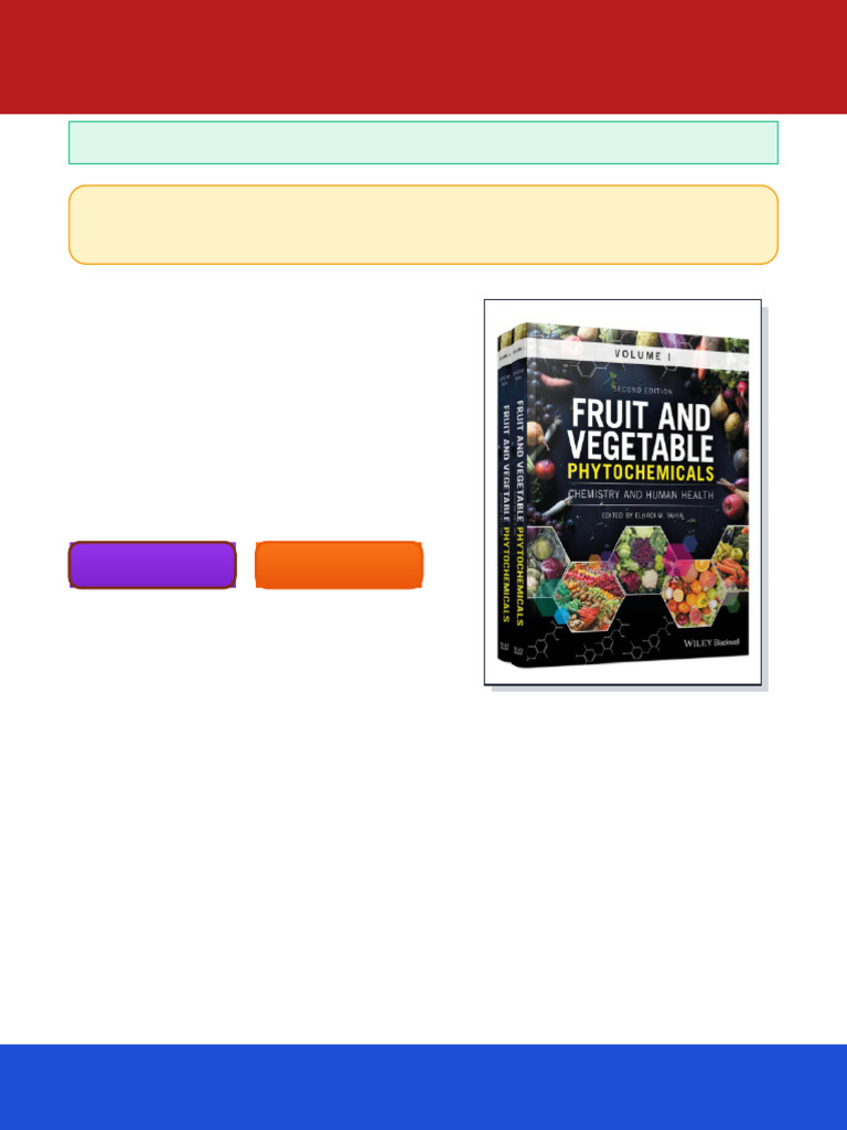 Fruit and Vegetable Phytochemicals Elhadi M. Yahia ebook academic pdf edition | PDF