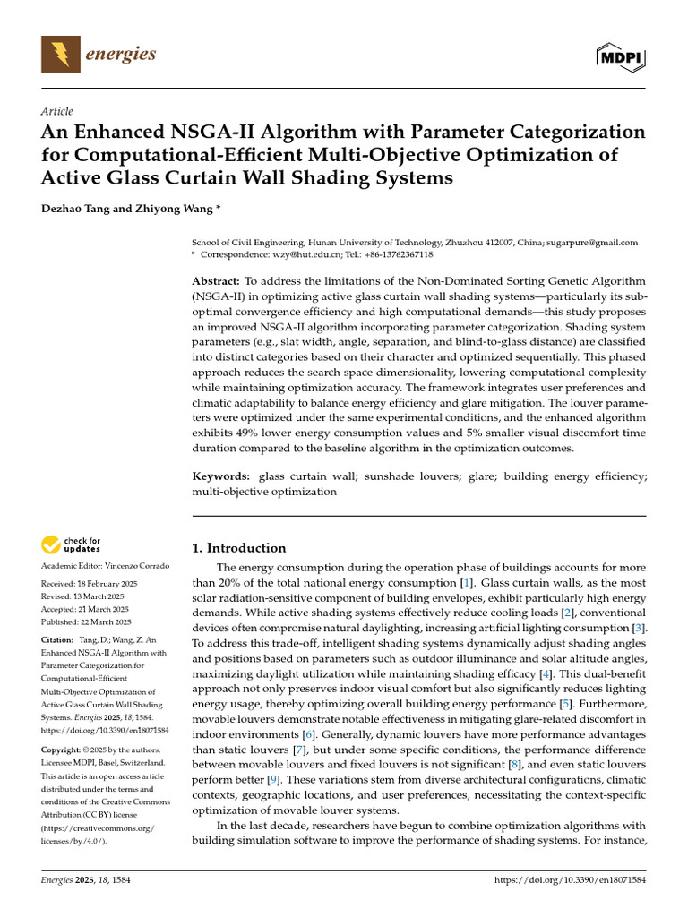 AnEnhanced NSGA-II Algorithm With Parameter Categorization | PDF ...