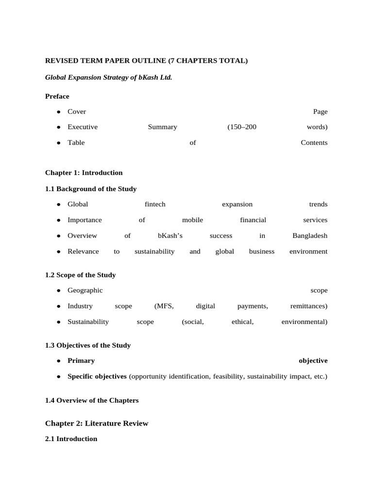 Revised Term Paper Outline Gebs | PDF | Sustainability | Financial ...