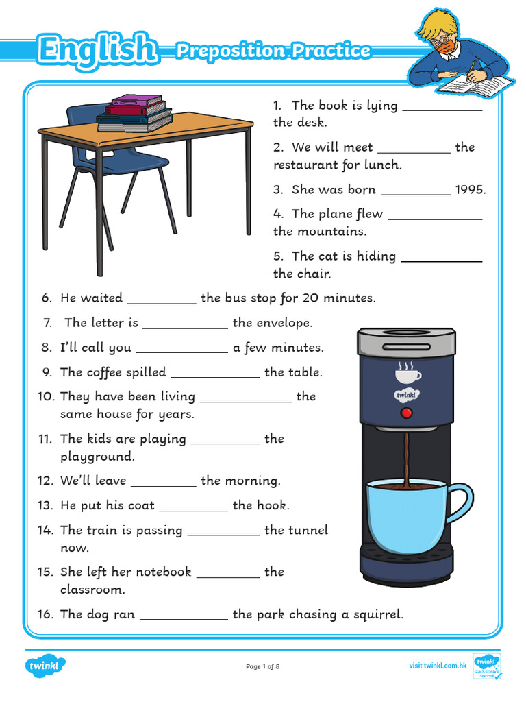 Preposition Practice Exercises | PDF