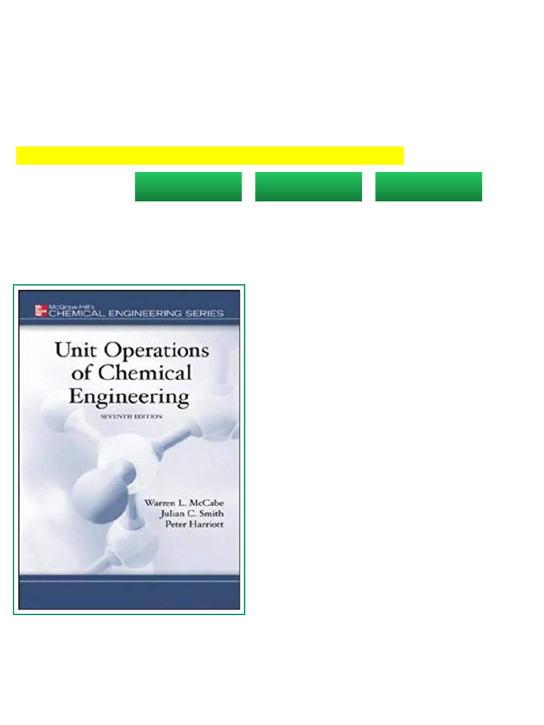 (Solutions Manual) Unit Operations of Chemical Engineering 7th Edition ...