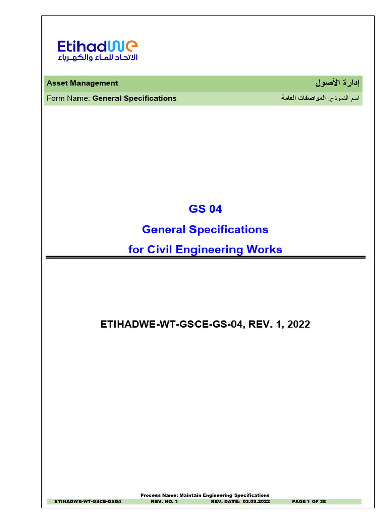 Civil Engineering General Specifications | PDF | Concrete ...