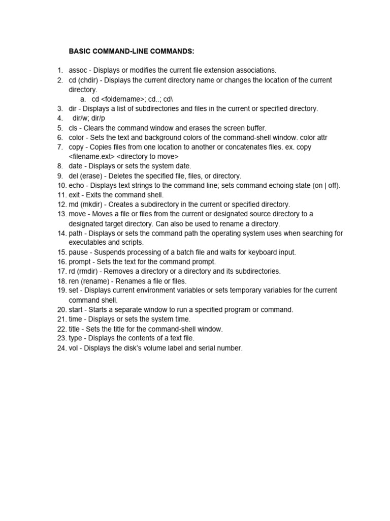 Basic Command Line in Windows | PDF