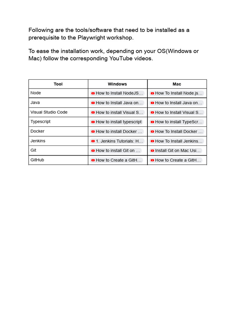 Playwright Workshop Installation Guide | PDF