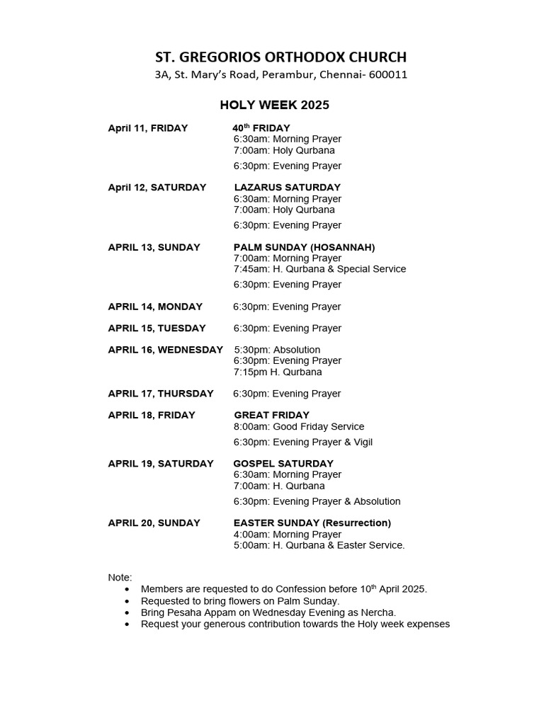 Holy Week 2025 Notice | PDF