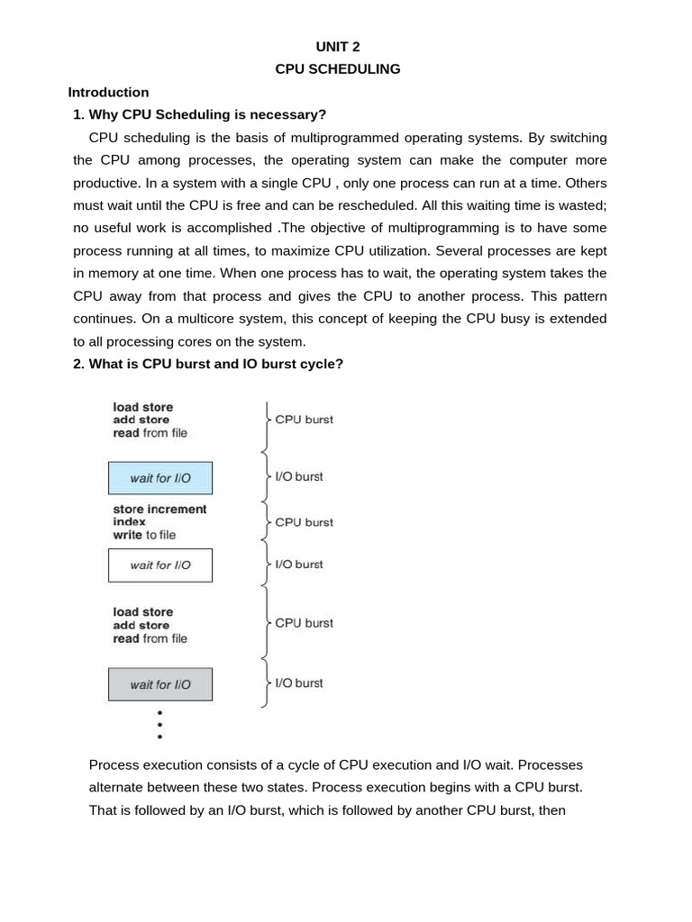 OS-UNIT 2 | PDF | Scheduling (Computing) | Process (Computing)