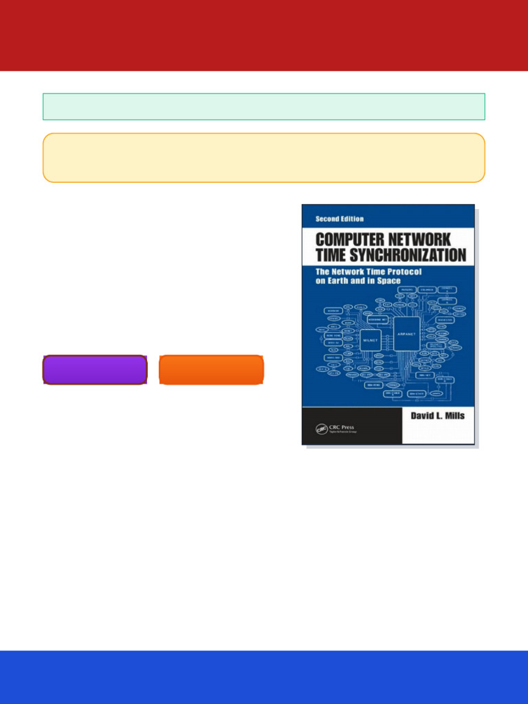 Computer Network Time Synchronization The Network Time Protocol on Earth and in Space 2nd ...