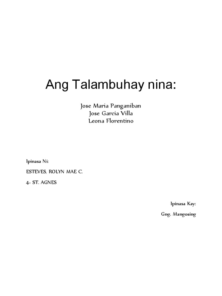 Talambuhay Example