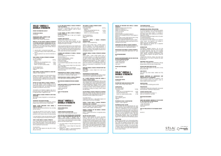 SOLAL_Omega-Double-Strength_PIL | PDF | Omega 3 Fatty Acid ...